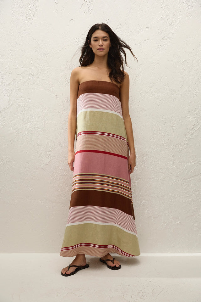 FAITHFULL THE BRAND YOLINA MAXI DRESS - BARRAGAN STRIPE DUSTY MAUVE – Maple Boutique